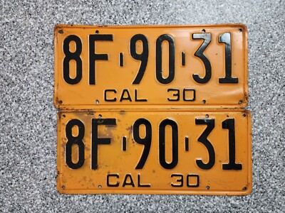 1930 California License Plates, Original, DMV Clear Guaranteed | eBay