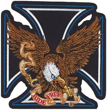 Lethal Threat Ride Free Eagle Cross Biker Patch, Red & 5in | eBay