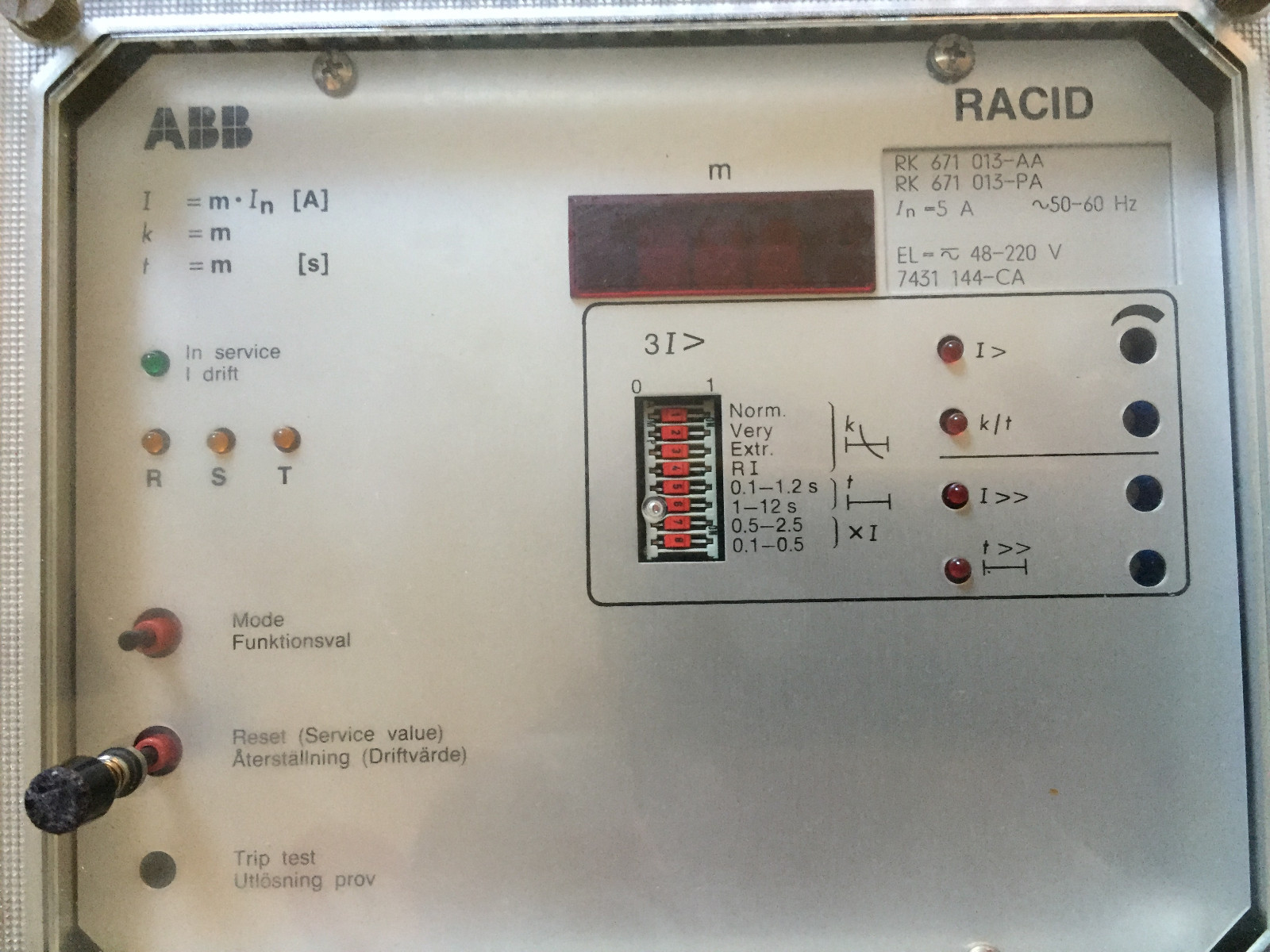 ABB RK 671013AA,ABB RACID RK 671 013-PA OVERCURRENT PROTECTION,L31674 ...