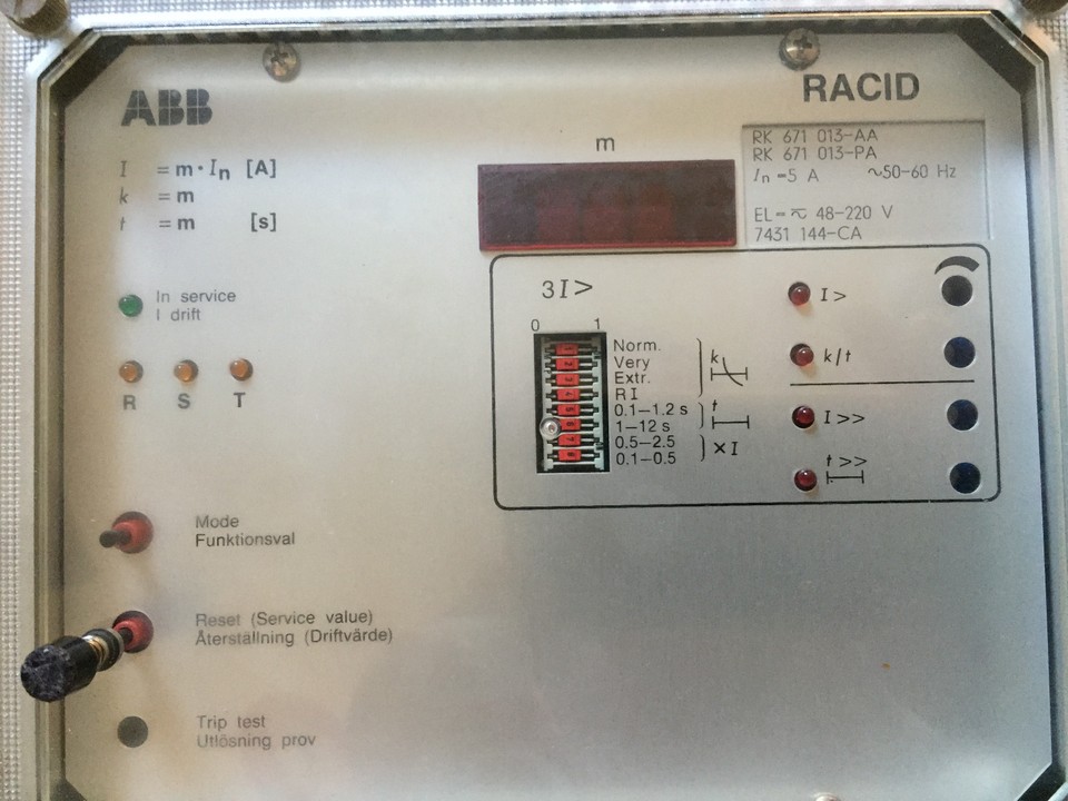ABB RK 671013AA,ABB RACID RK 671 013-PA OVERCURRENT PROTECTION,L31674 ...