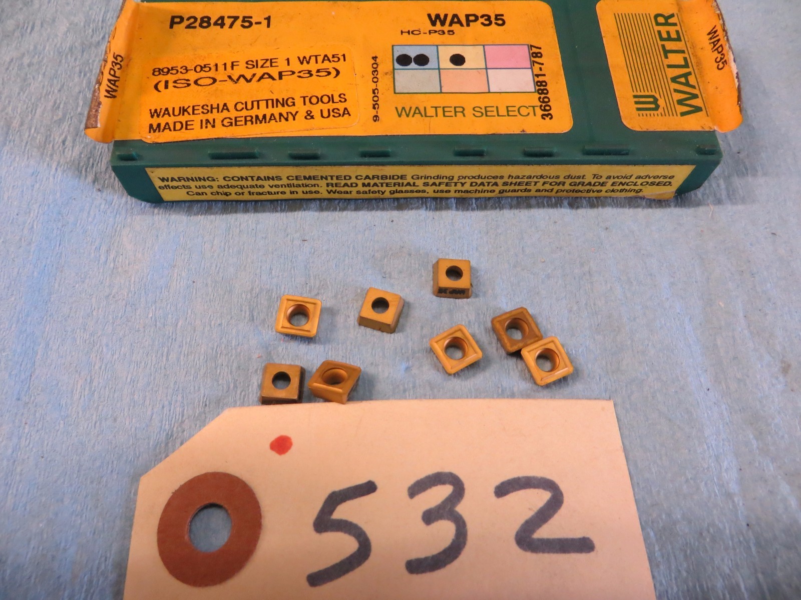 8 New Walter Inserts P28475-1 WAP35 *532* | eBay