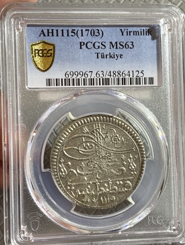 1703 AH 1115 TURKEY YIRMILIK SILVER COIN PCGS MS63 | eBay