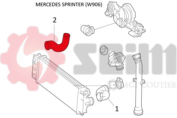 New Charger Air Hose for MERCEDES-BENZ:B906,B905,SPRINTER 3-t Van ...
