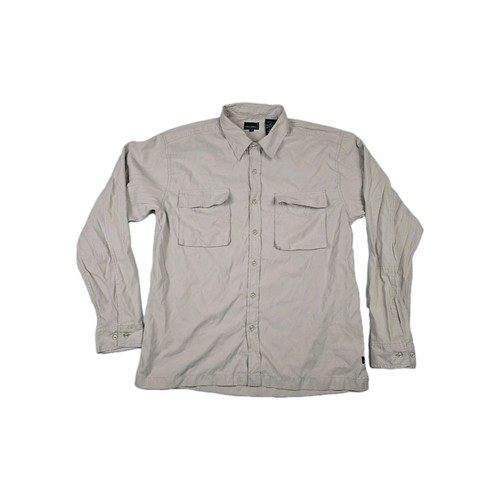 Pure And Simple Men's Size Large Beige Button Up Long Sleeve Shirt | eBay