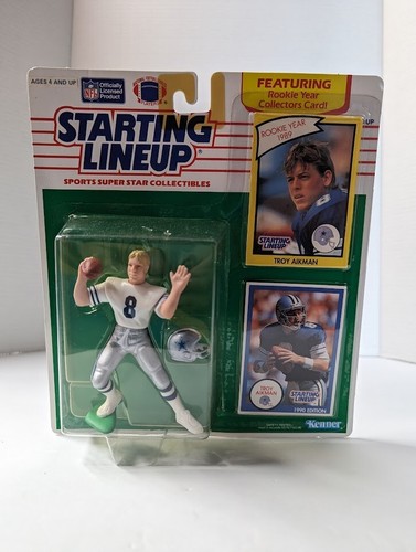 1990 Kenner Starting Lineup NFL SLU Figure Troy Aikman Dallas Cowboys ...