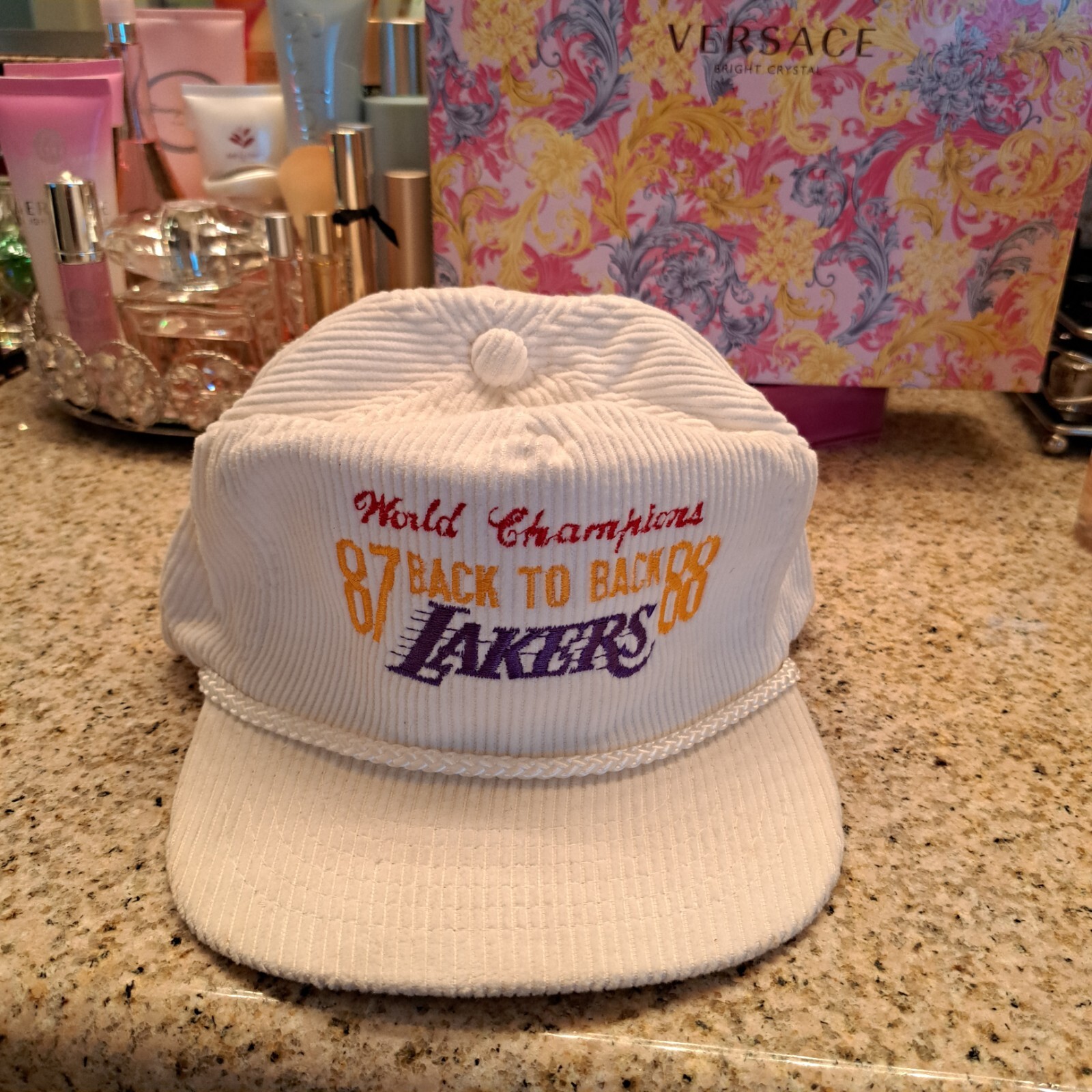 Vintage 80s NBA Los Angeles Lakers 1987-88 Champions Corduroy Strapback ...