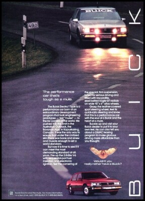 1986 Buick Electra T-Type Vintage Advertisement Print Car Art Ad J8 | eBay
