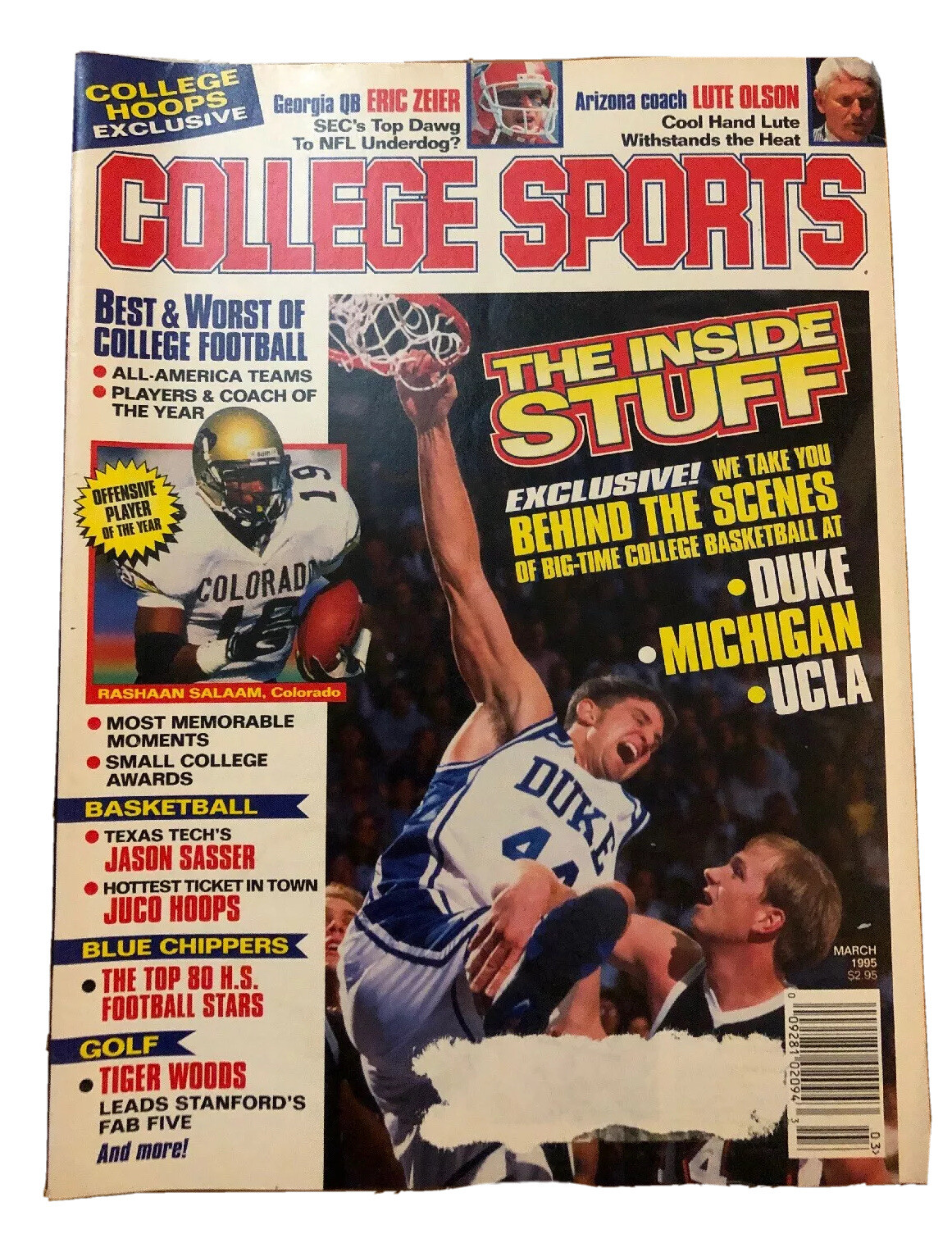 College Sports Magazine March 1995 Duke Cherokee Parks UCLA Michigan | eBay