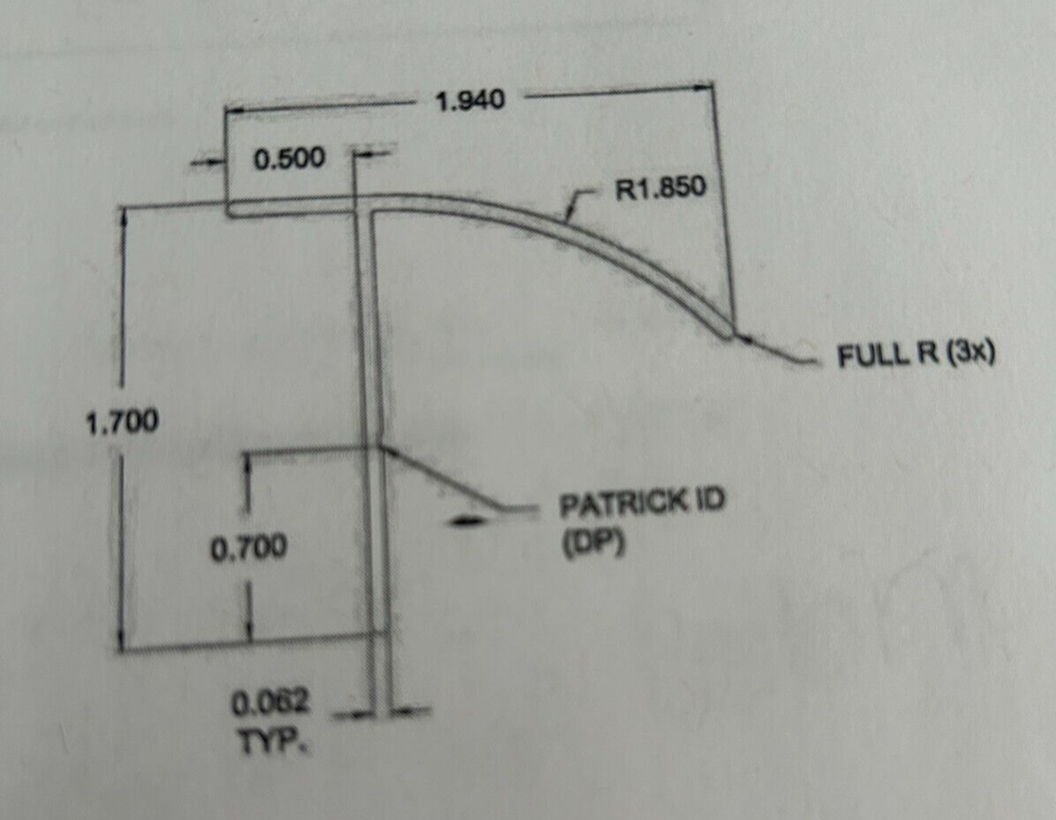 92" Gray Aluminum 2" x 1 3/4" Lower Radius Bottom Rail Molding Coachmen ...