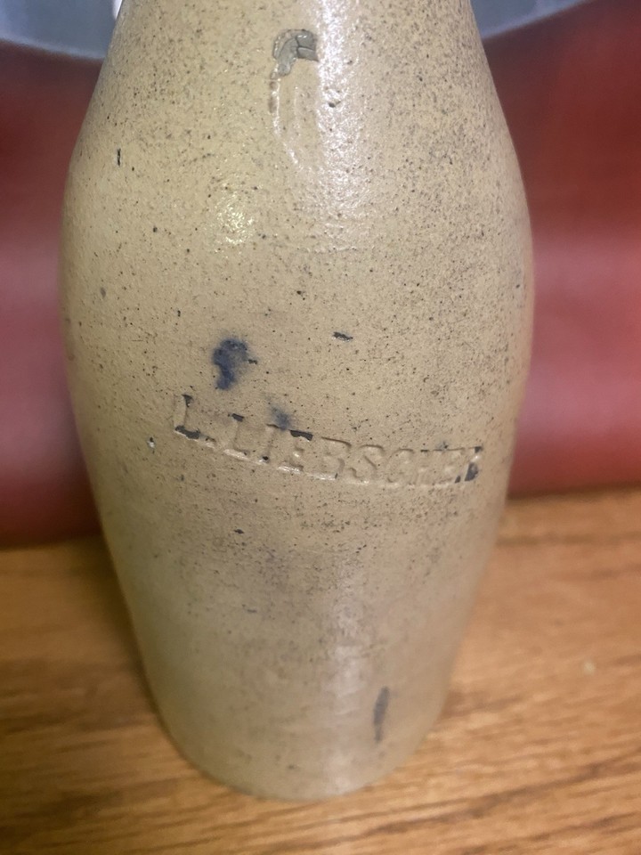 Louis Liebscher Beer Bottle Pottery Stoneware Clay Bottle Rare Fort ...