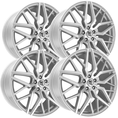 (Set of 4) Modern Luxury ML-3 22x9 5x112 +32mm Silver Wheels Rims 22 ...
