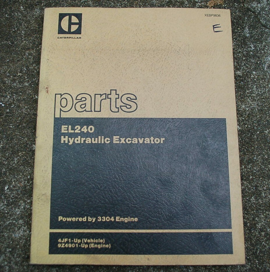 CAT Caterpillar EL240 Excavator Parts Manual Book Catalog trackhoe ...