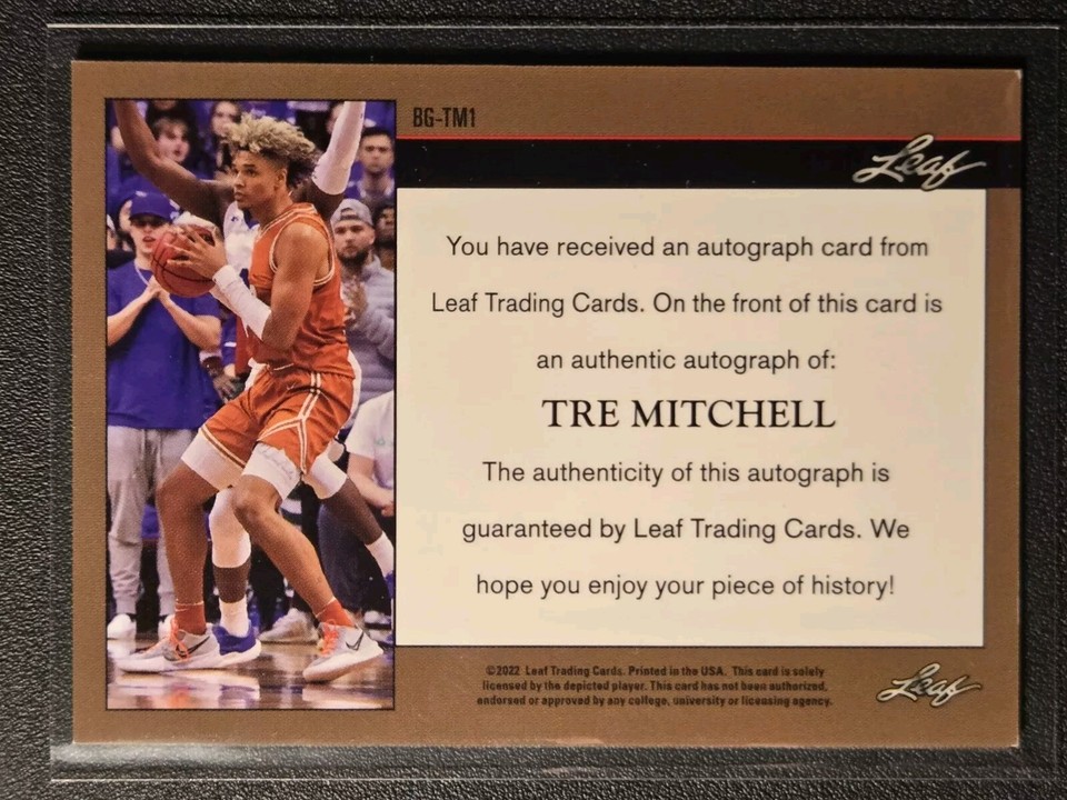 2021-22 Leaf Memories 1992 Base Auto Tre Mitchell #BG-TM1 Auto | eBay