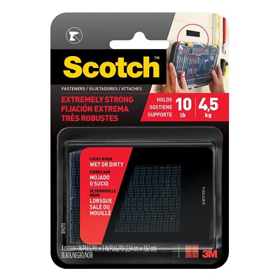 Scotch Extreme Fasteners Black 2.5cm x 7.6cm Strips - 2 Pack | eBay ...