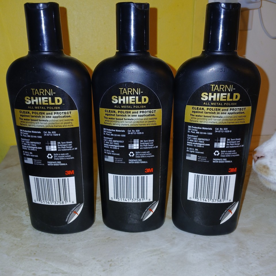 Lot Of 3 Bottles 3M Tarni-Shield All Metal Polish SCOTCHGARD 10oz (283g ...