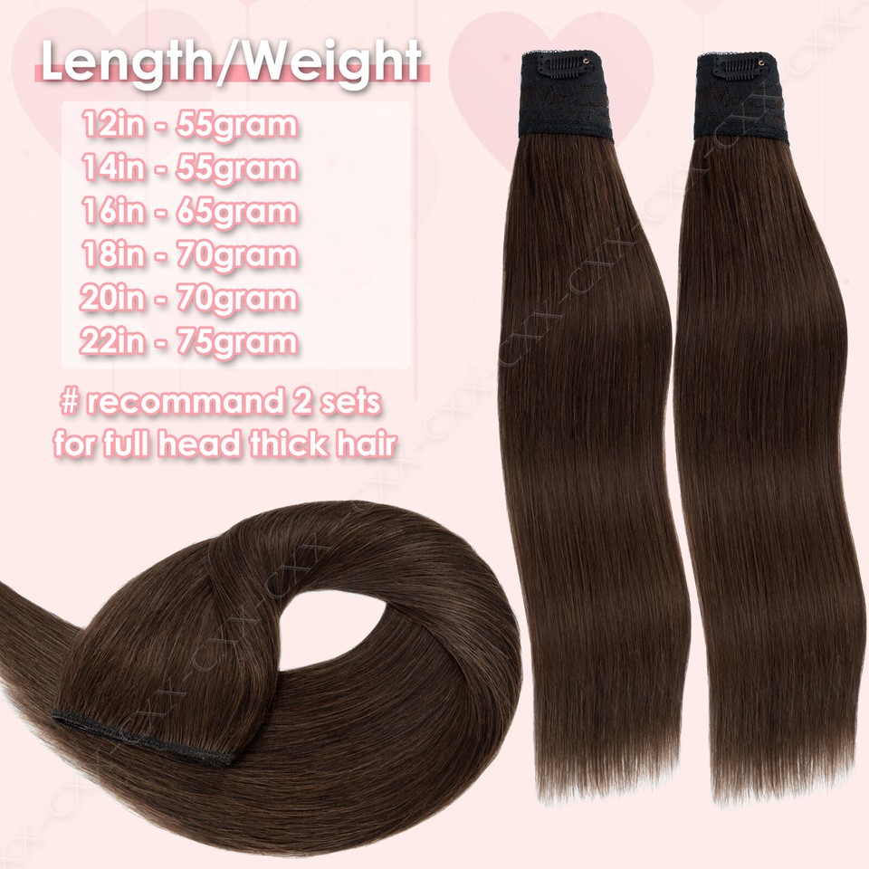 V Shape Clip In 100% Human Hair Extensions Russian Remy Onepiece Full ...