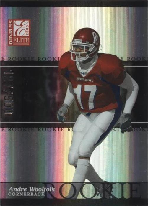 2003 Donruss Elite - Rookie Andre Woolfolk #188 /500 (RC) for sale ...