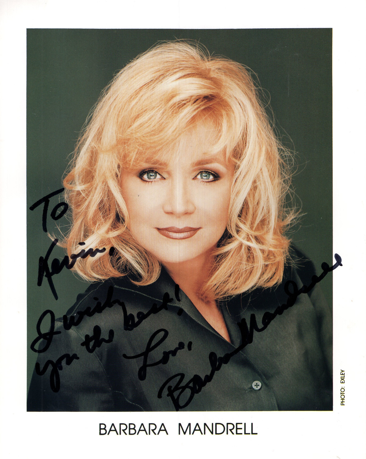 BARBARA MANDRELL HAND SIGNED 8x10 COLOR PHOTO+COA BEAUTIFUL POSE TO ...