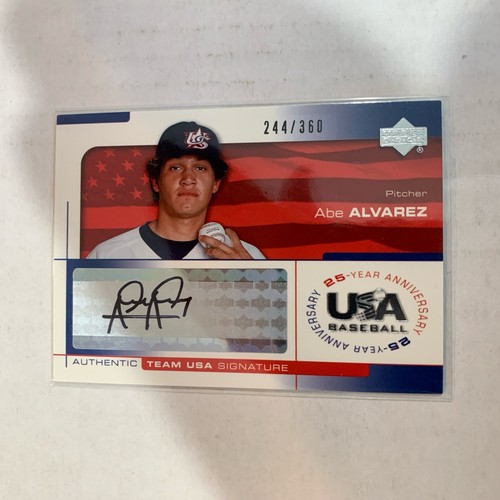 ABE ALVAREZ 2004 UD USA BASEBALL 25 YEAR ANNIVERSARY BLACK INK ...