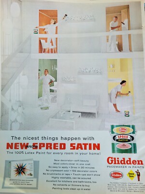 1959 Glidden Spred Satin paint Nicest Things Happen Vintage Painting Ad ...