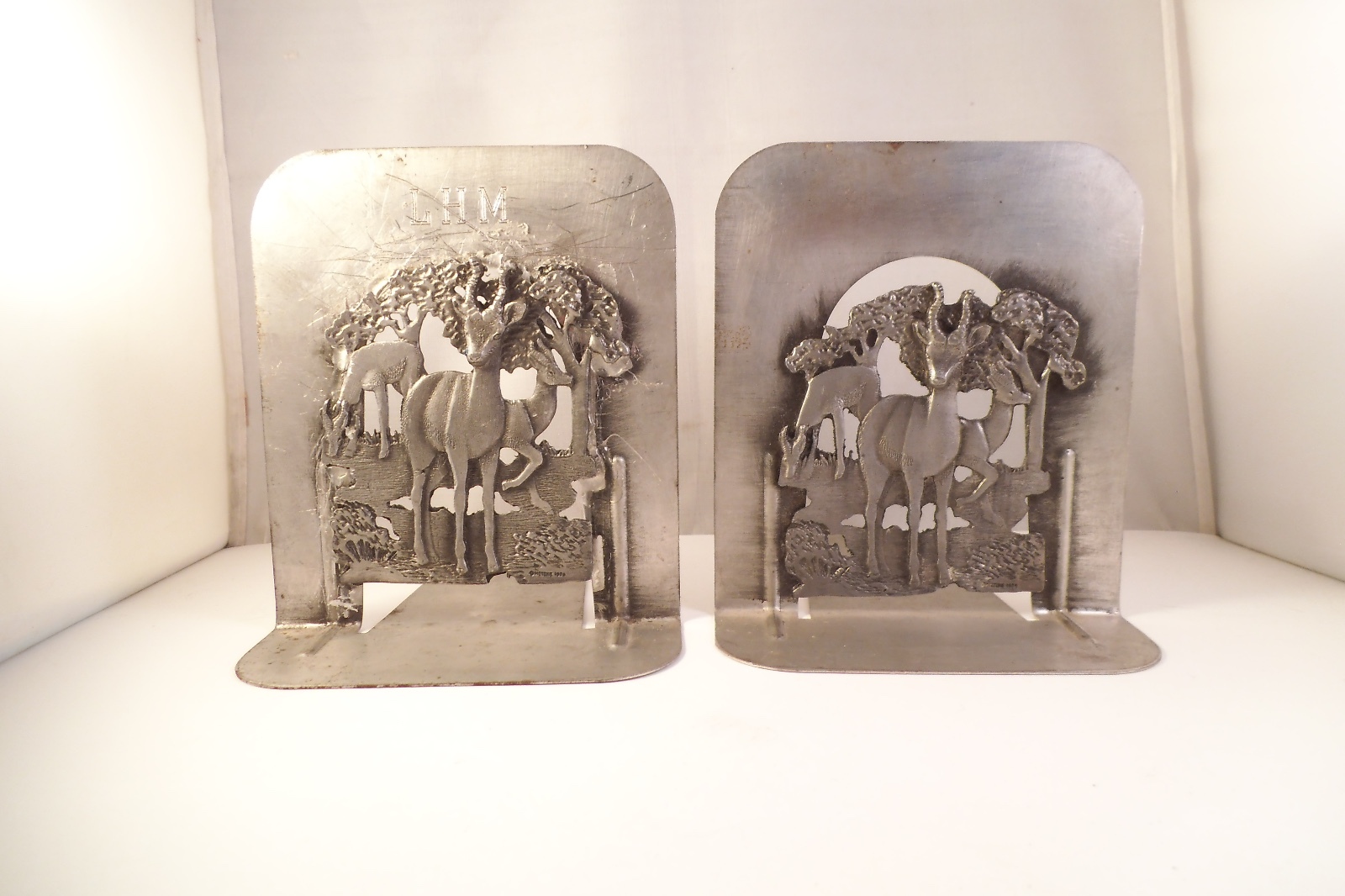 Vintage Metzge Pair of Pewter Metal Bookends Bookend Gazelle Impala | eBay