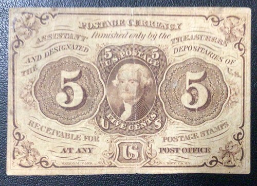1863 US FRACTIONAL PAPER MONEY - 5 CENTS NOTE! | eBay