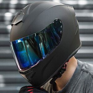 Seller Refurbished BlacK Full Face Motorcycle Helmet Adult Tinted Visor ...