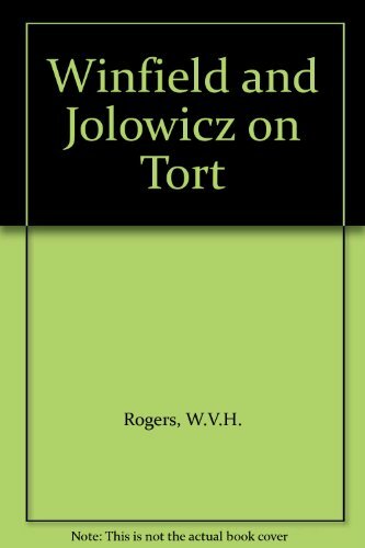 Winfield and Jolowicz on Tort By W.V.H. Rogers. 9780421508606 | eBay
