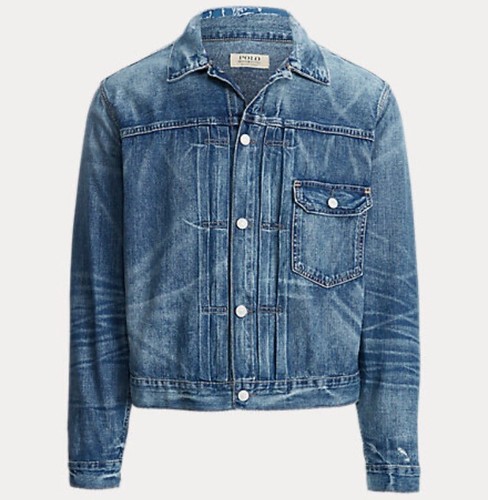 Polo Ralph Lauren Patchwork Collar Distressed Denim Trucker Jacket $298 ...