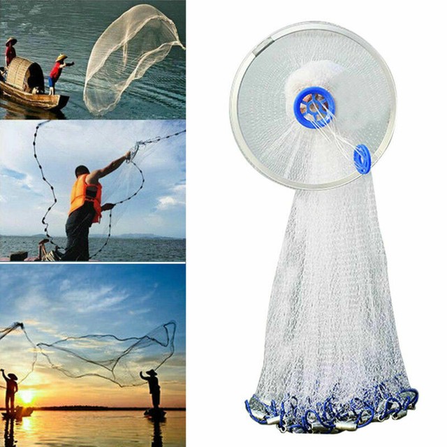 Saltwater Fishing Cast Net For Bait Trap Height 4ft/6ft/7ft Easy Throw ...