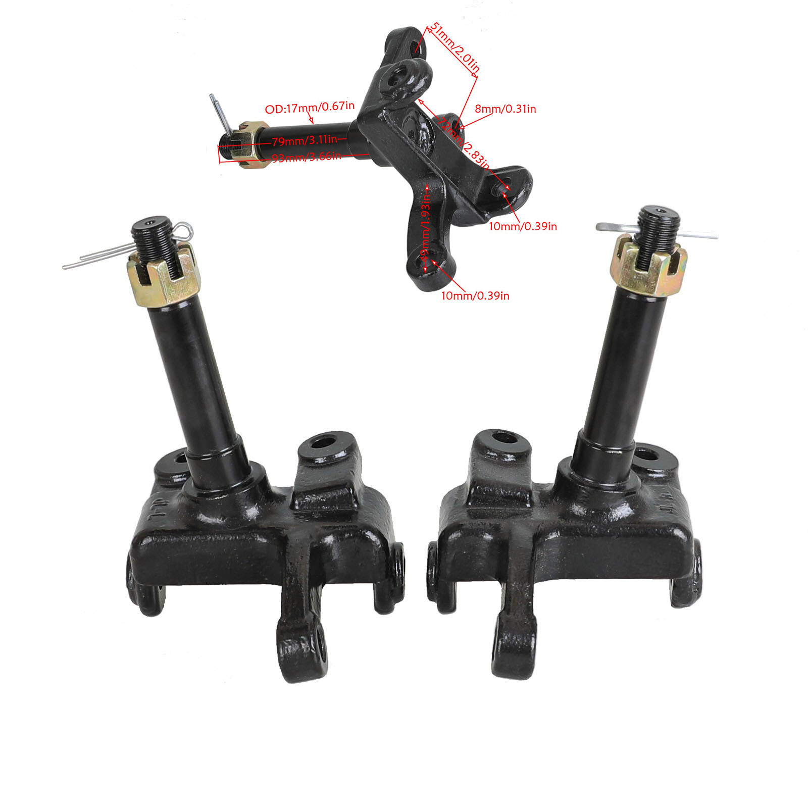 3/4 Stud Front Rear Wheel Hubs Steering Spindle Knuckle for ATV UTV ...