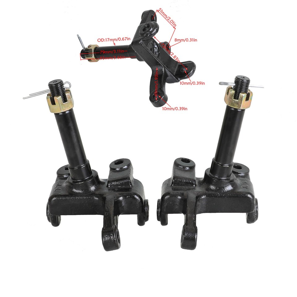 3/4 Stud Front Rear Wheel Hubs Steering Spindle Knuckle for ATV UTV ...