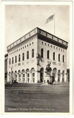 c1930 Postcard: Masonic Temple, San Francisco, CA – Bardell Fototone | eBay