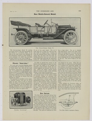 1911 Welch Automobiles Pic & Caption: Model W Touring Car - Detroit ...