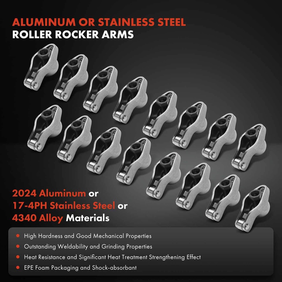 4340 Steel Sportsman Rocker Arms for Chevy SBC 350 1.52 Ratio 3/8" Self ...