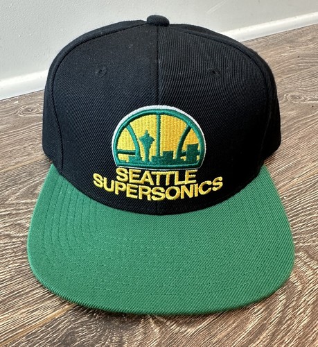 Seattle SuperSonics - Mitchell & Ness NBA Snapback Hat XL Logo 2Tone ...