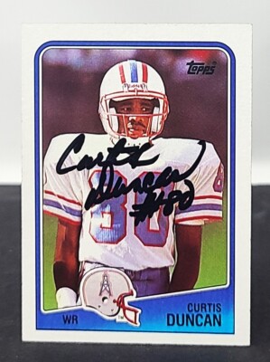 CURTIS DUNCAN Signed Autograph 1988 Topps Football Card RC #108 Houston ...