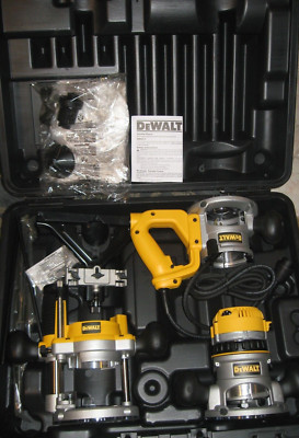 DeWALT DW618B3 2.25HP D-Handle Plunge Fixed Base Router Tool Kit - New ...