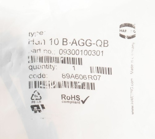HARTING HAN 10 B-AGG-QB HAN10B-AGG-QB 09300100301 ! NEW ! | eBay