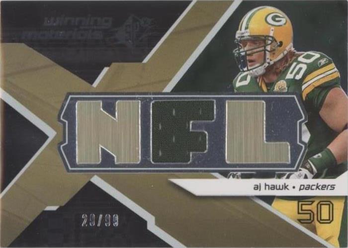 2008 SPx - Winning Materials A.J. Hawk #WM-AH Single Jersey Nfl Letters ...