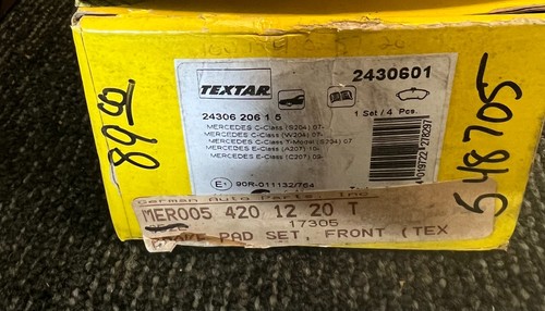 TEXTAR BRAKE PAD SET 2430601 FRONT 005-420-12-20 MERCEDES W204 S204 ...
