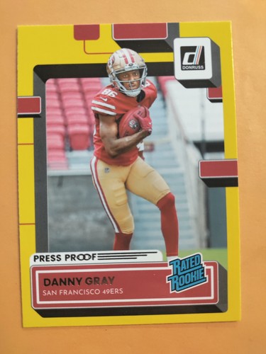 2022 Panini Donruss - Rated Rookie Danny Gray #333 Press Proof Yellow ...