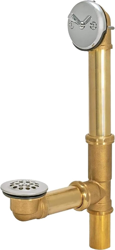Elegant 1-1/2 Inch Chrome-Plated Overflow Drain Kit - Reliable Brass ...
