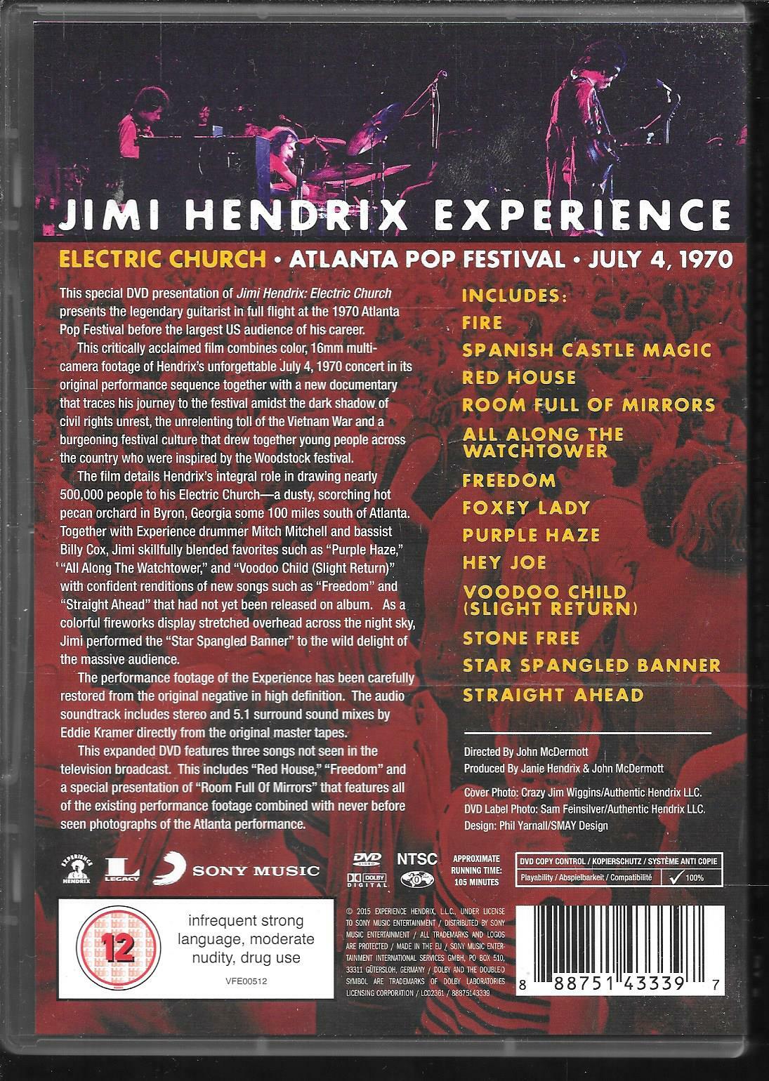 DVD ALL ZONES--JIMI HENDRIX EXPERIENCE-ELECTRIC CHURCH - ATLANTA POP ...