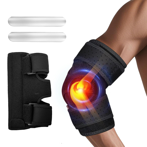 Elbow Brace, 2 Removable Metal Splints for Tendonitis, Elbow Brace for ...