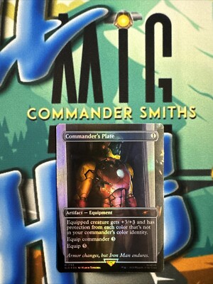 Commander's Plate Borderless FOIL MTG NM MARVEL Secret Lair Iron Man ...
