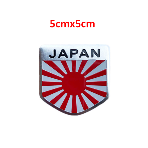 7pcs Aluminum Japan Japanese Flag Car Accessories Emblems Badges ...