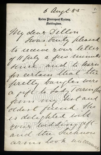 1885 George Byng ,8th Viscount Torrington,Fin Lettre Pour Général ...