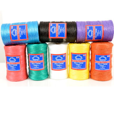 COLOURED POLYPROPYLENE POLYTWINE POLY TWINE BALER SHOP TWINE -1000M ...