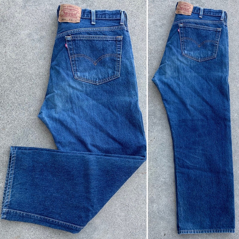 vintage Levis 501xx jeans button fly 501 USA W 42 L 30 measure W 39 L ...